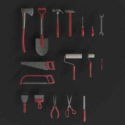 3D model Low-Poly Tool Pack - 17 Pieces VR / AR / low-poly | CGTrader