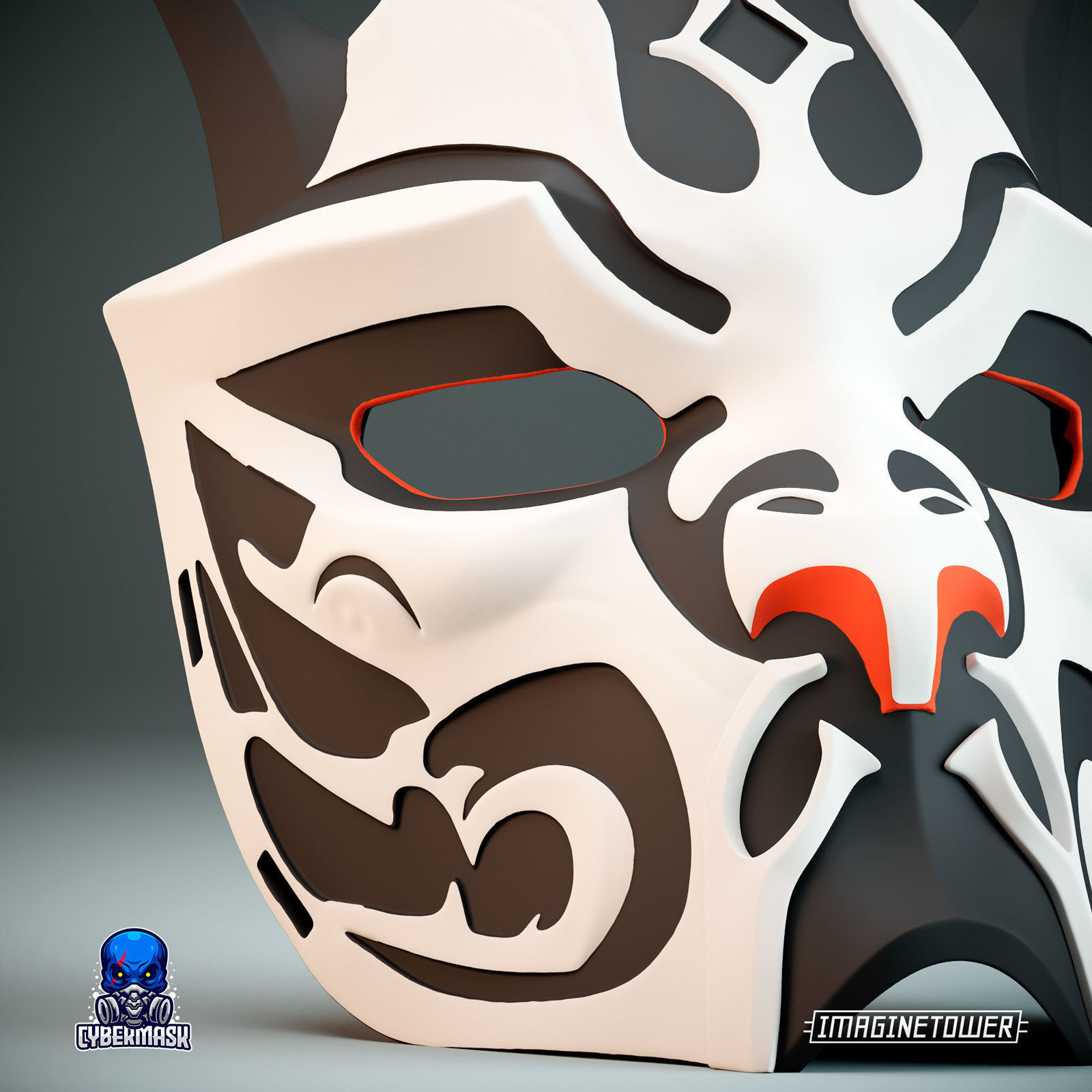 Japanese Kabuki Theatre Cosplay Mask 3D model 3D printable | CGTrader