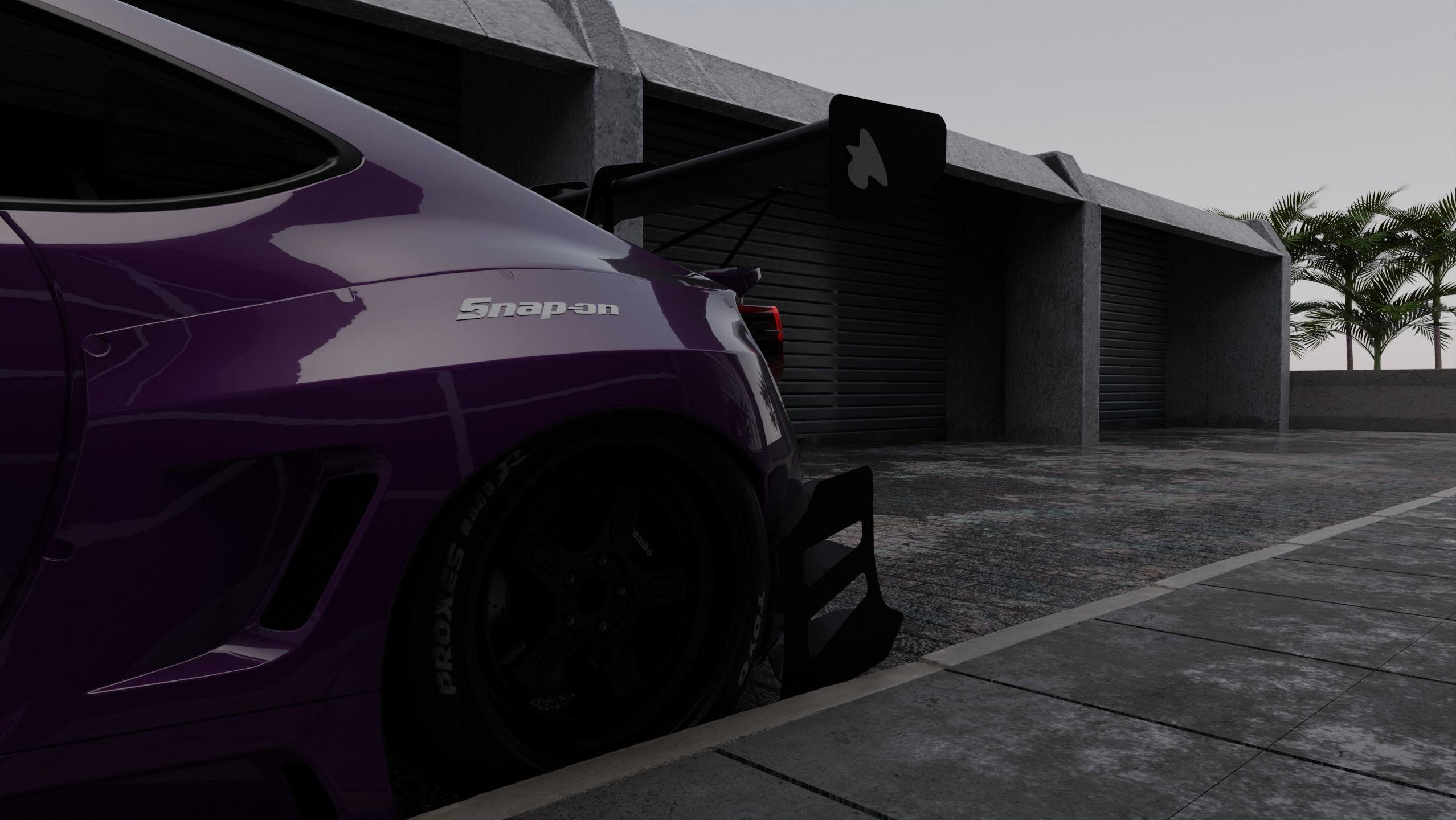 Realistic Car Alley Scene 3D Blender Textured FBX OBJ MTL Files 3D ...