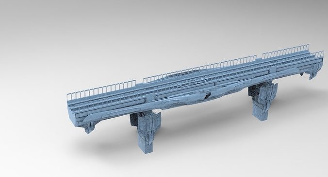 Sci fi Train rail top 4 3D model | CGTrader