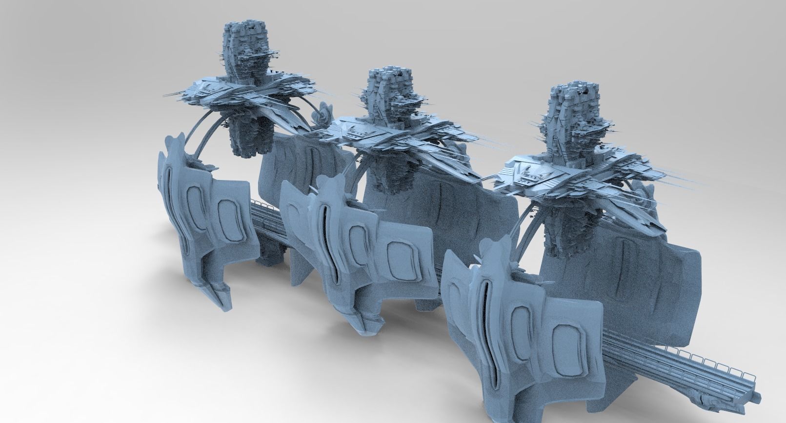 Sci fi Ship Rail Collection 1 3D model | CGTrader