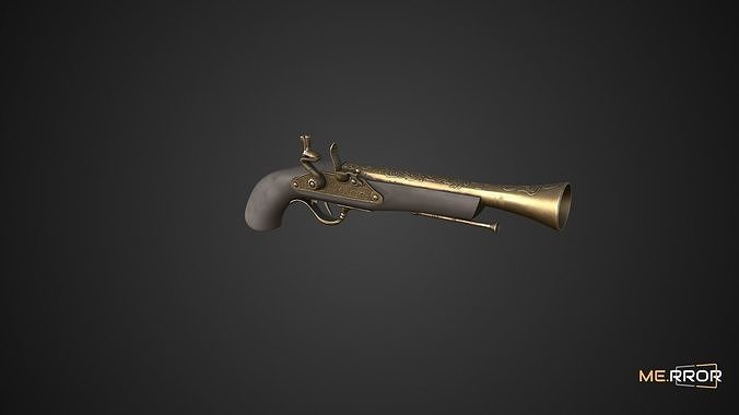3D model Game Ready Antique Copper Gun VR / AR / low-poly | CGTrader
