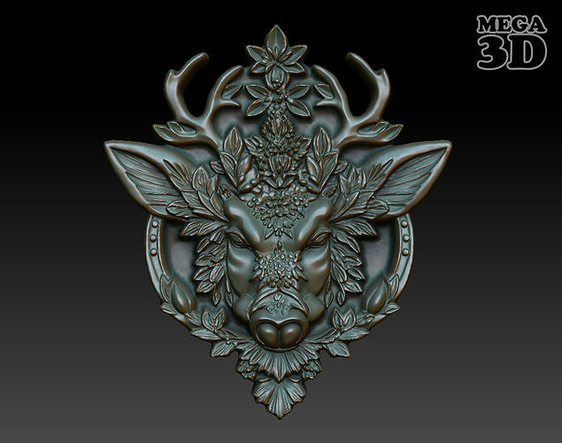 Stag Pendant Bas Relief 06 230612 3D model 3D printable | CGTrader