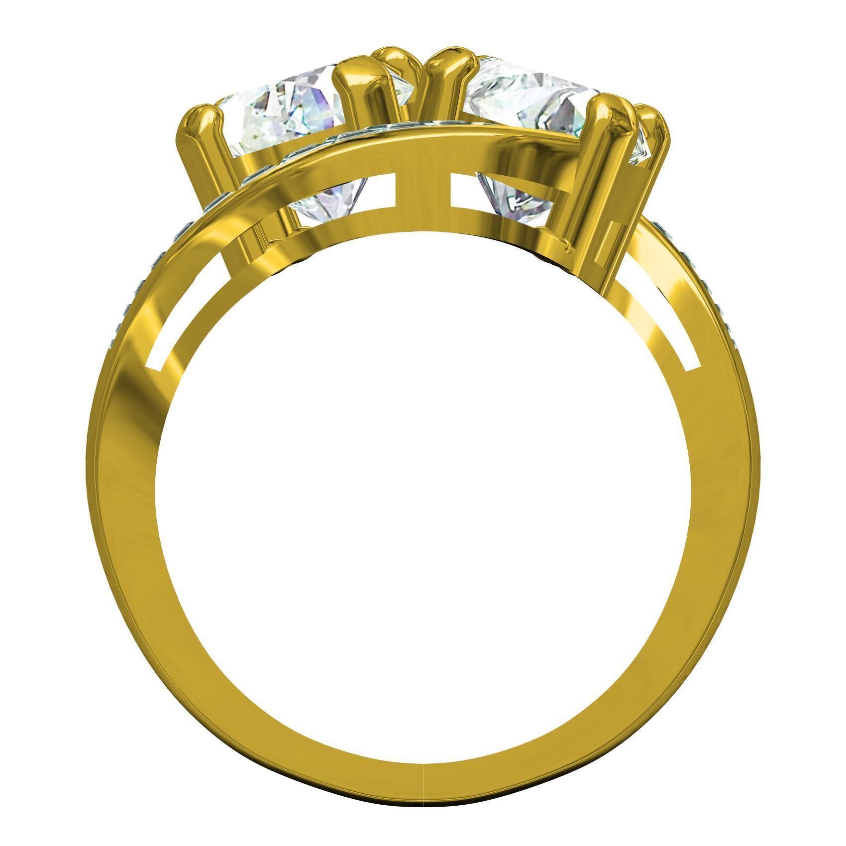 Wave Style Bypass Shank Wedding Ring 3D model 3D printable | CGTrader