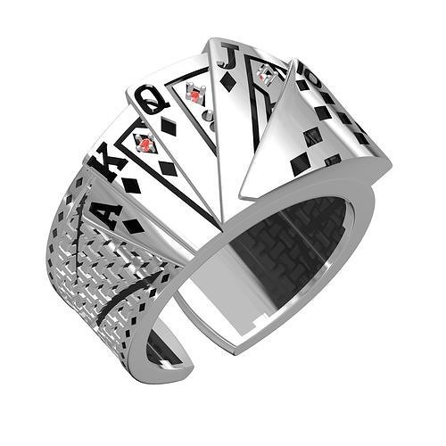 Antique Playing Cards Ring for Men 3D model 3D printable | CGTrader