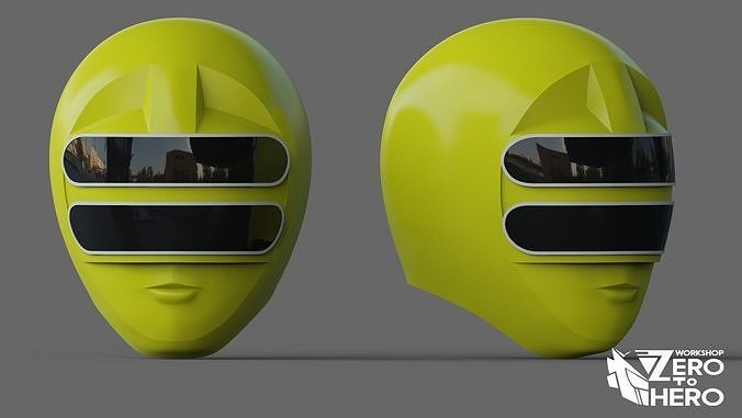Power Ranger Zeo Yellow Helmet 3D model 3D printable | CGTrader