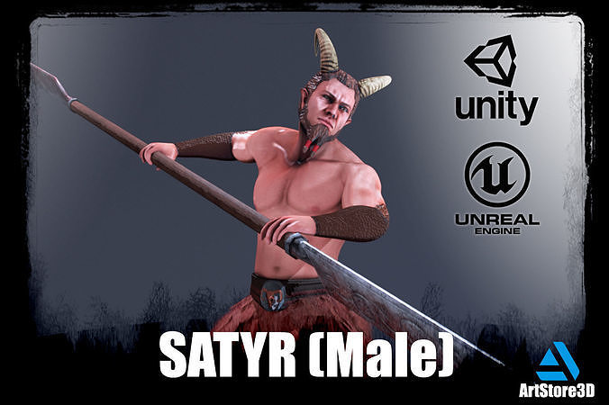 3D model SATYR - Male VR / AR / low-poly | CGTrader