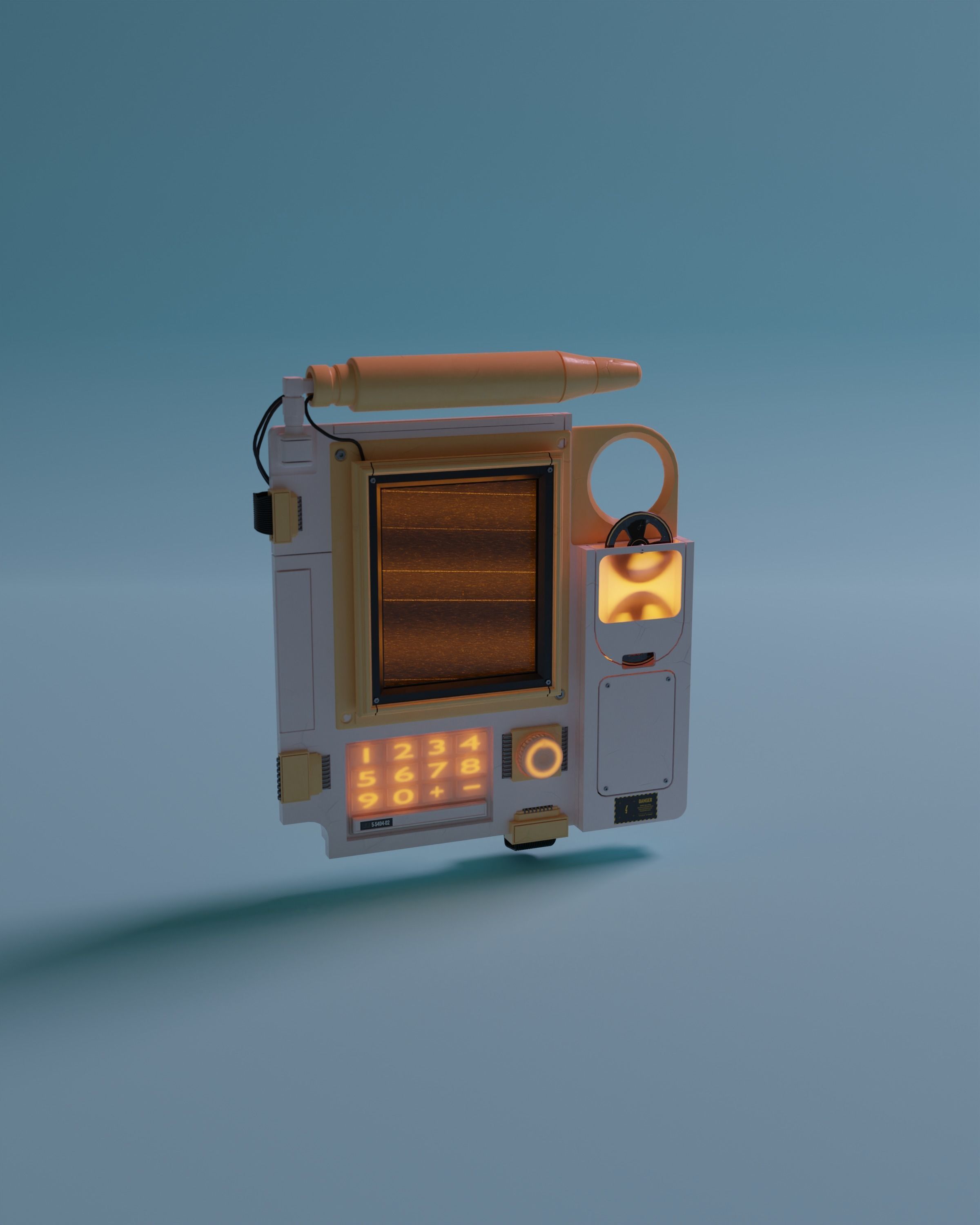 Cassette Futurism Style Wall Mounted Monitor 3D model animated | CGTrader