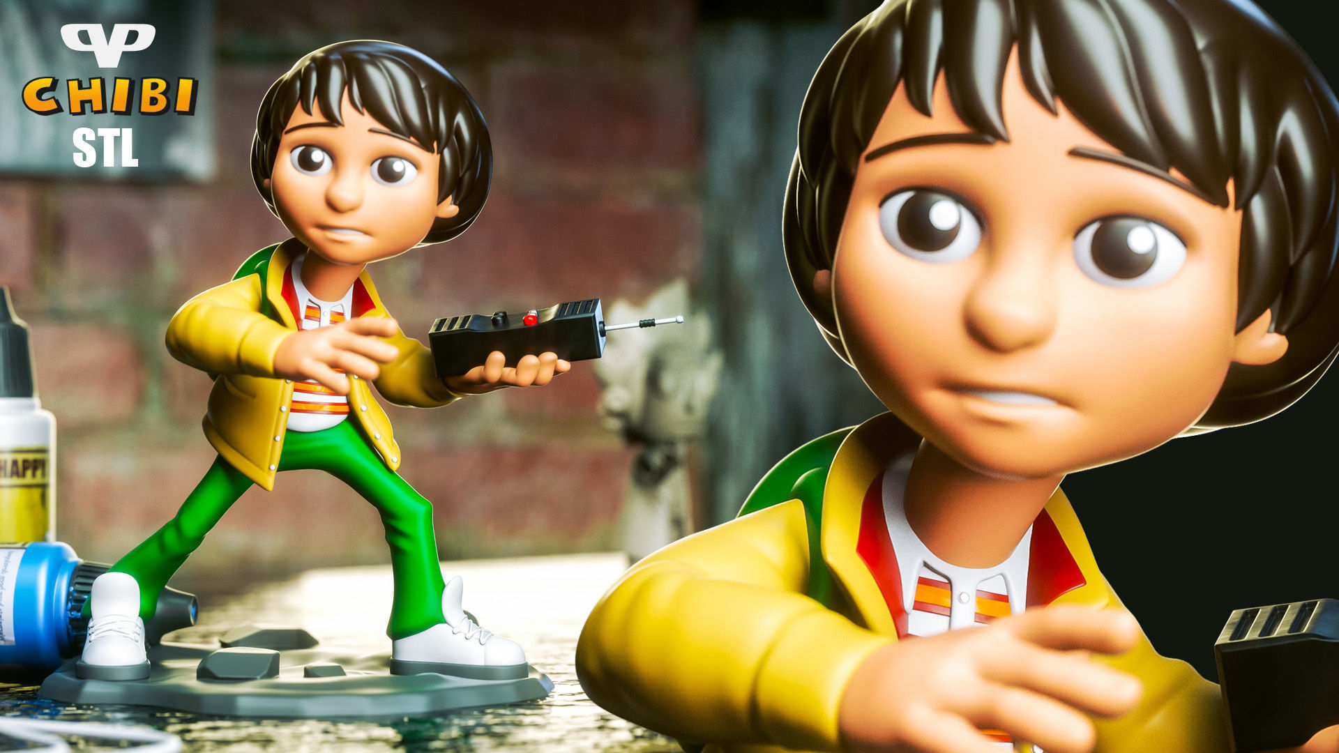 Mike Stranger Things Chibi STL for 3D Printing ChibiSTL 3DXM 3D model ...