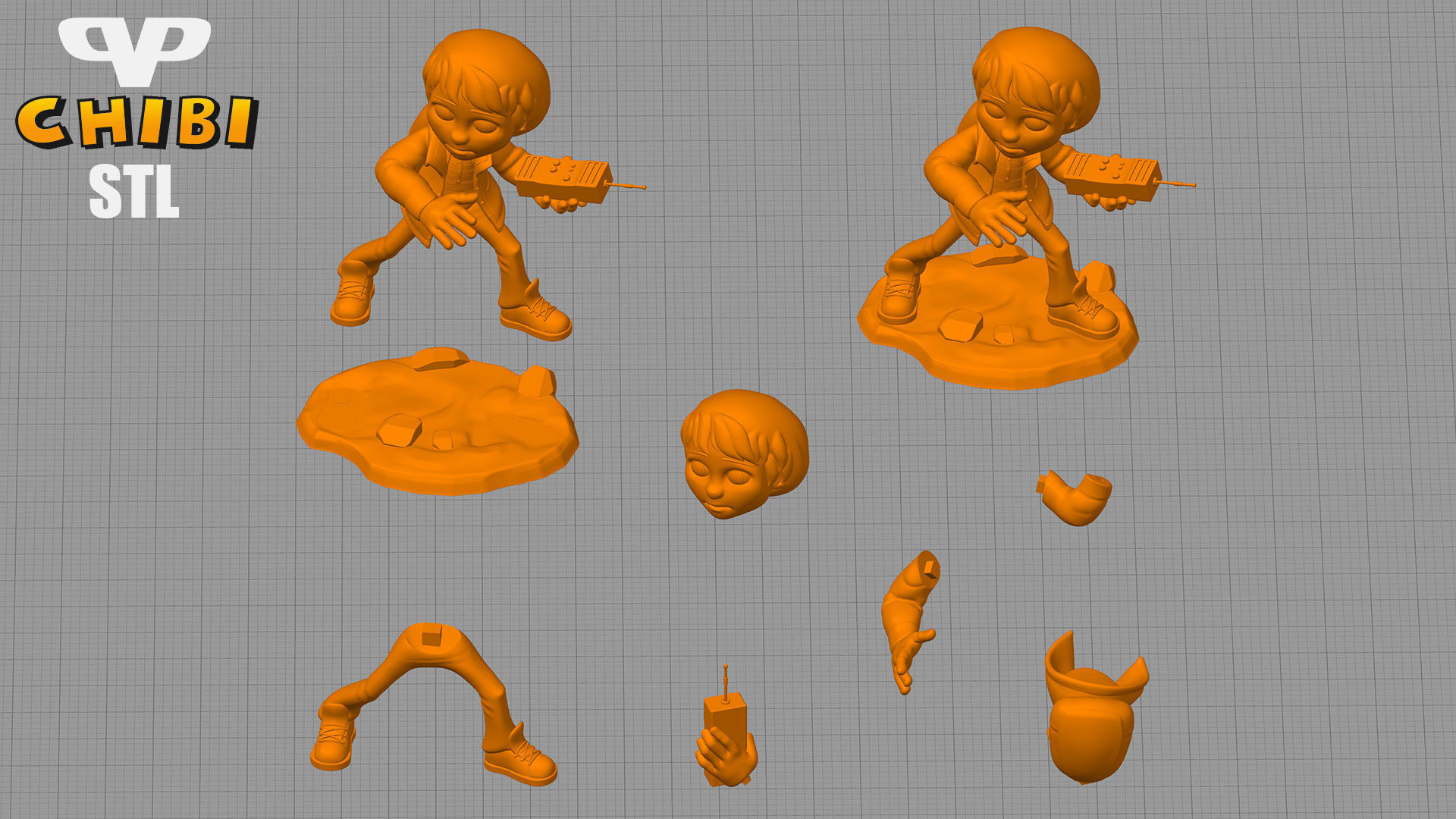 Mike Stranger Things Chibi STL for 3D Printing ChibiSTL 3DXM 3D model ...