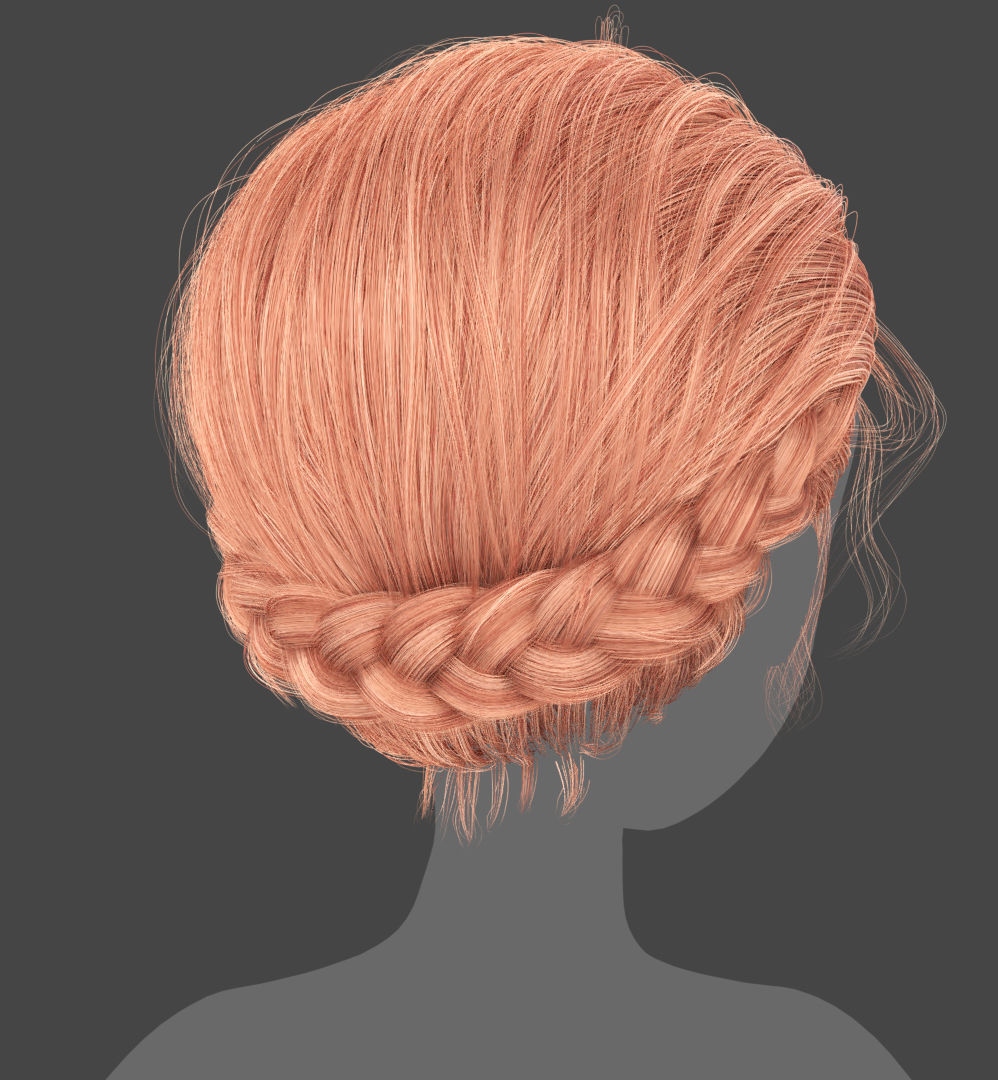 Female Braided Hairstyle-Blender Particle system 3D model | CGTrader