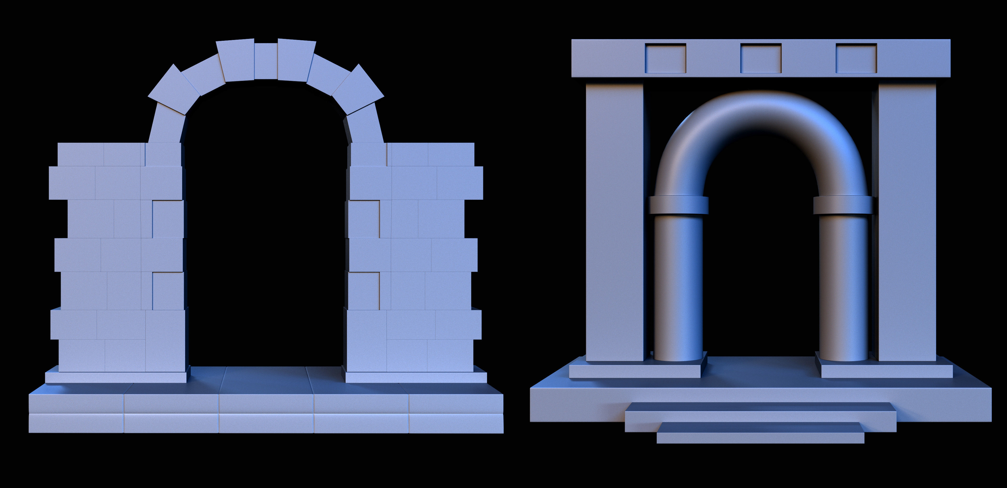 3D model 35 Arch Base Mesh Pack VR / AR / low-poly | CGTrader