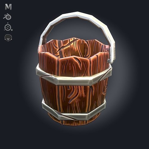 3D model Stylized Medieval Bucket - PBR Game Ready VR / AR / low-poly ...
