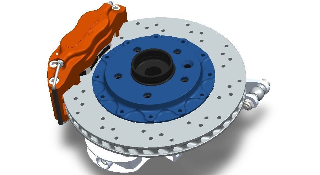 Vehicle Brake System Mechanism 3D model rigged | CGTrader