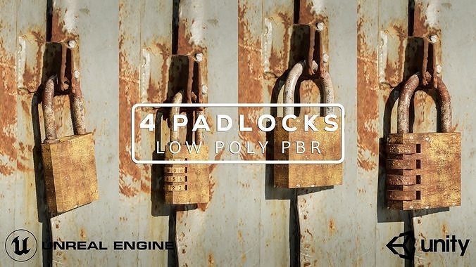 3D model 4 Rusty Padlocks VR / AR / low-poly | CGTrader