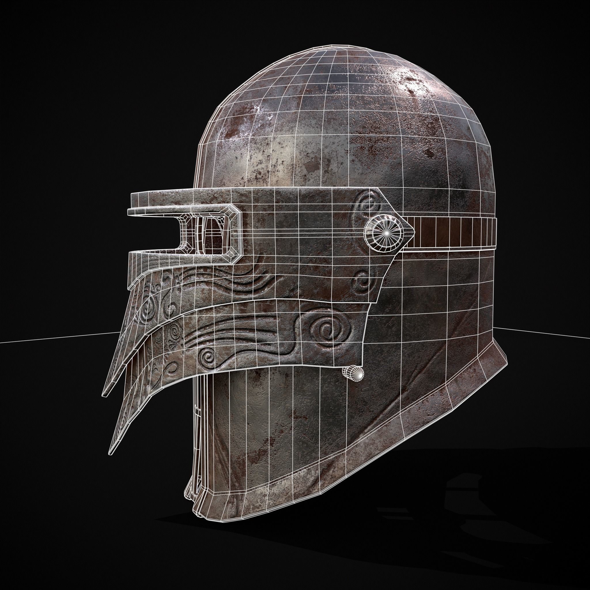 3D model Marvelous Medieval Metal Helmet VR / AR / low-poly | CGTrader