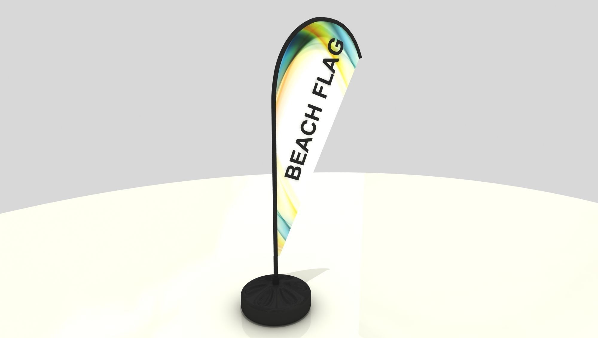 Beach Flag Roll up Banner Balloon Set 3D model | CGTrader