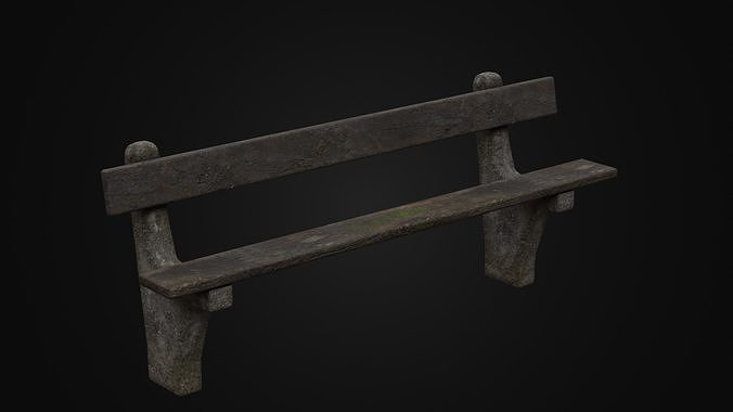 3D model Old Dirty Soviet Bench 01 VR / AR / low-poly | CGTrader