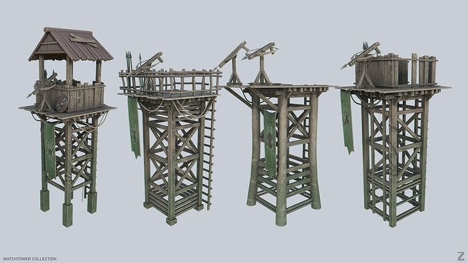Watchtower collection VR / AR / low-poly | CGTrader