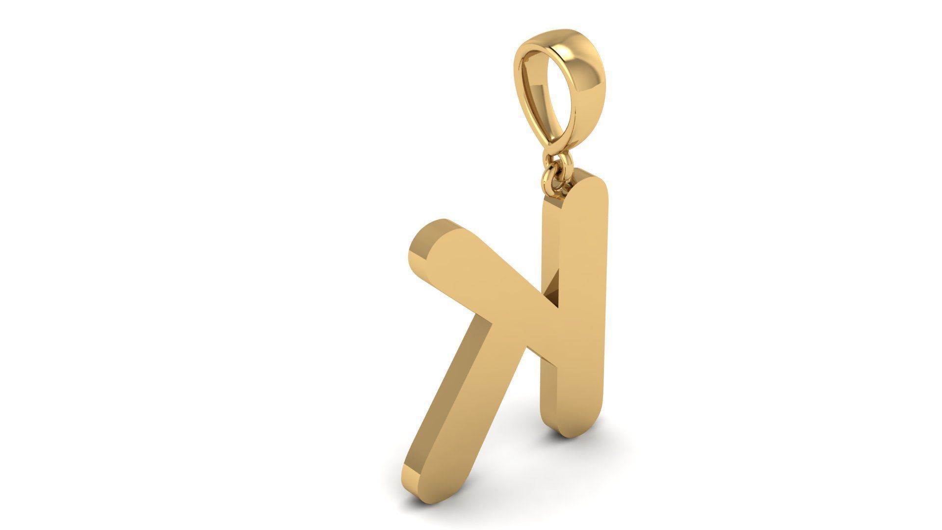 Pendant Alphabet Letter 15 mm Arial Rounded K 3D model 3D printable ...