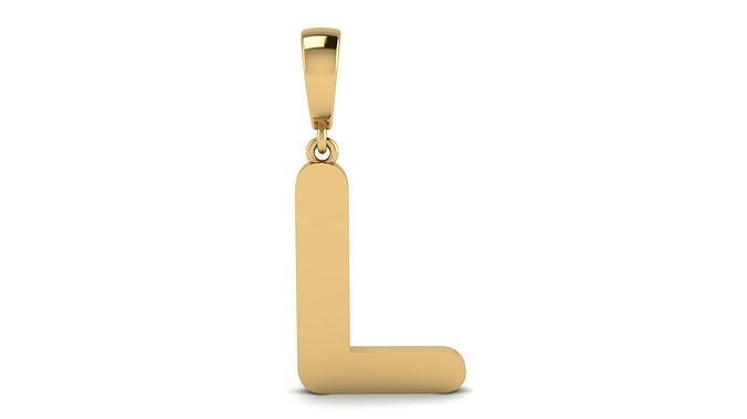 Pendant Alphabet Letter 15 mm Arial Rounded L 3D model 3D printable ...