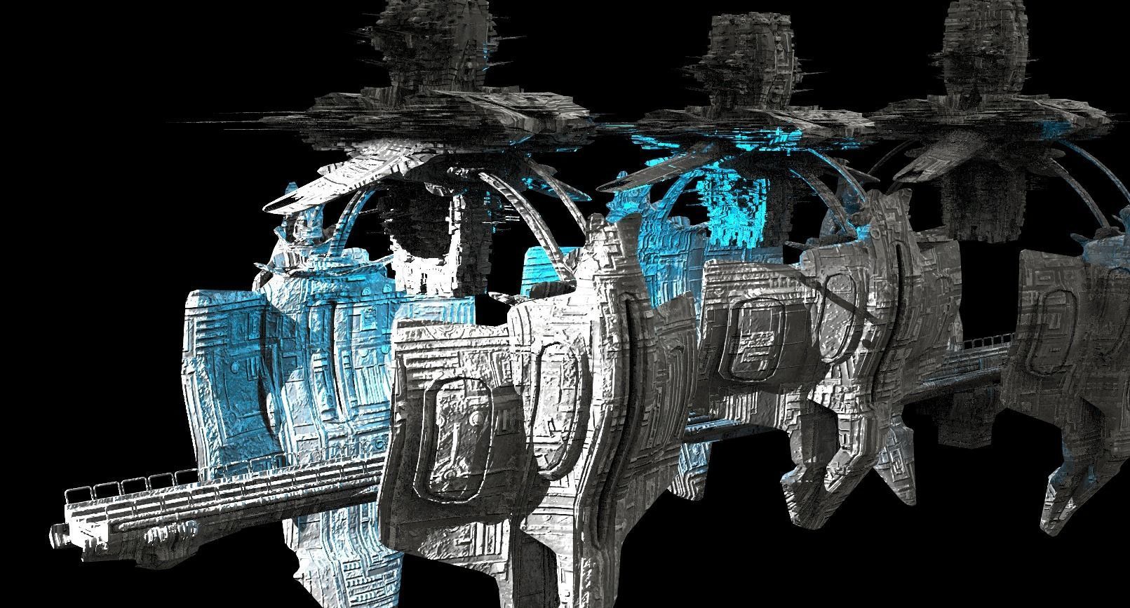 Sc Fi Alien Train tunnel 1 3D model | CGTrader