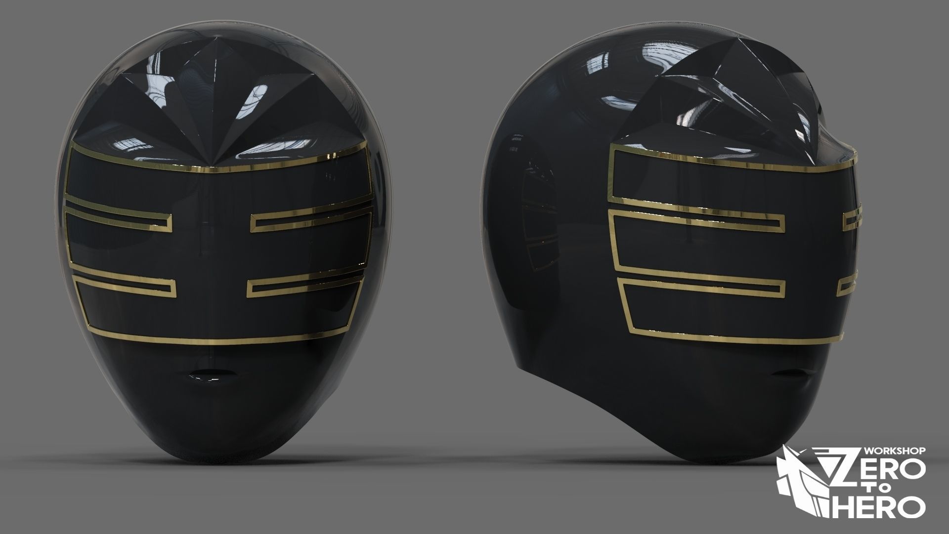 Power Ranger Zeo Gold Helmet 3D model 3D printable | CGTrader