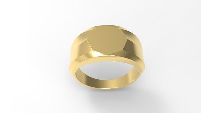Signet ring Octagonal 3D model 3D printable | CGTrader