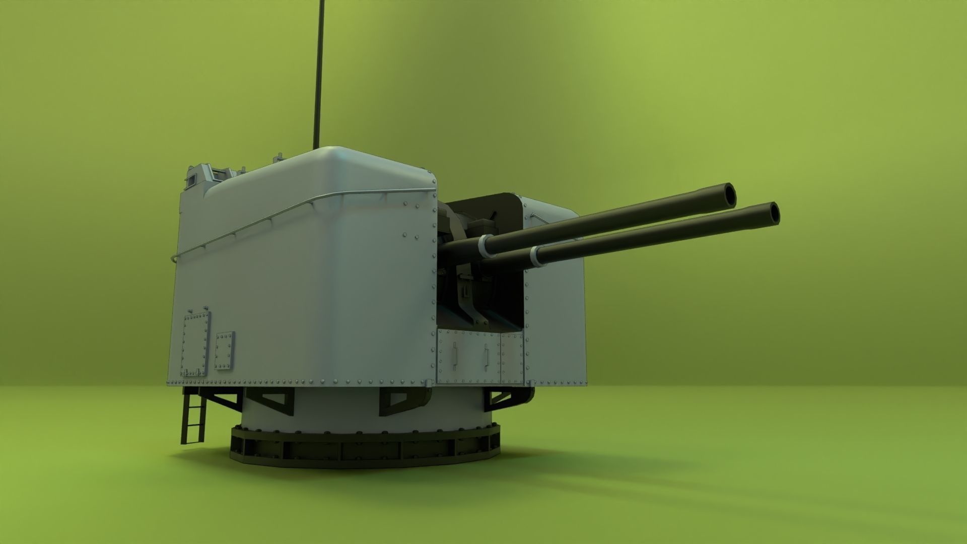 3D model Twin gun Mark6 Turret VR / AR / low-poly | CGTrader