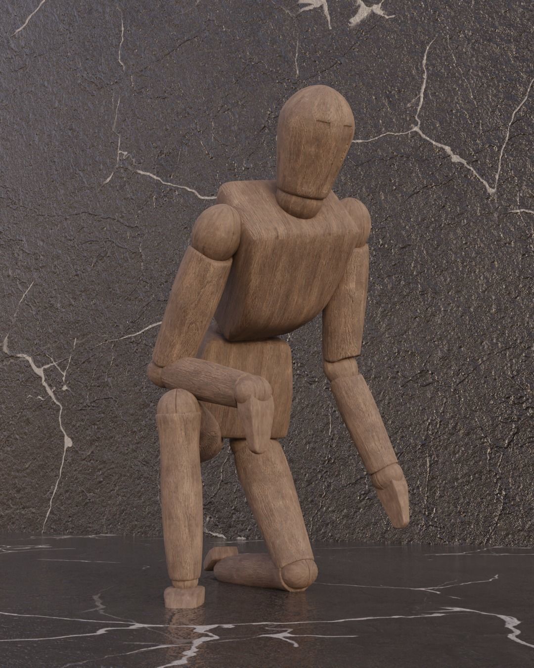 Wooden Drawing Armature 3D model rigged | CGTrader