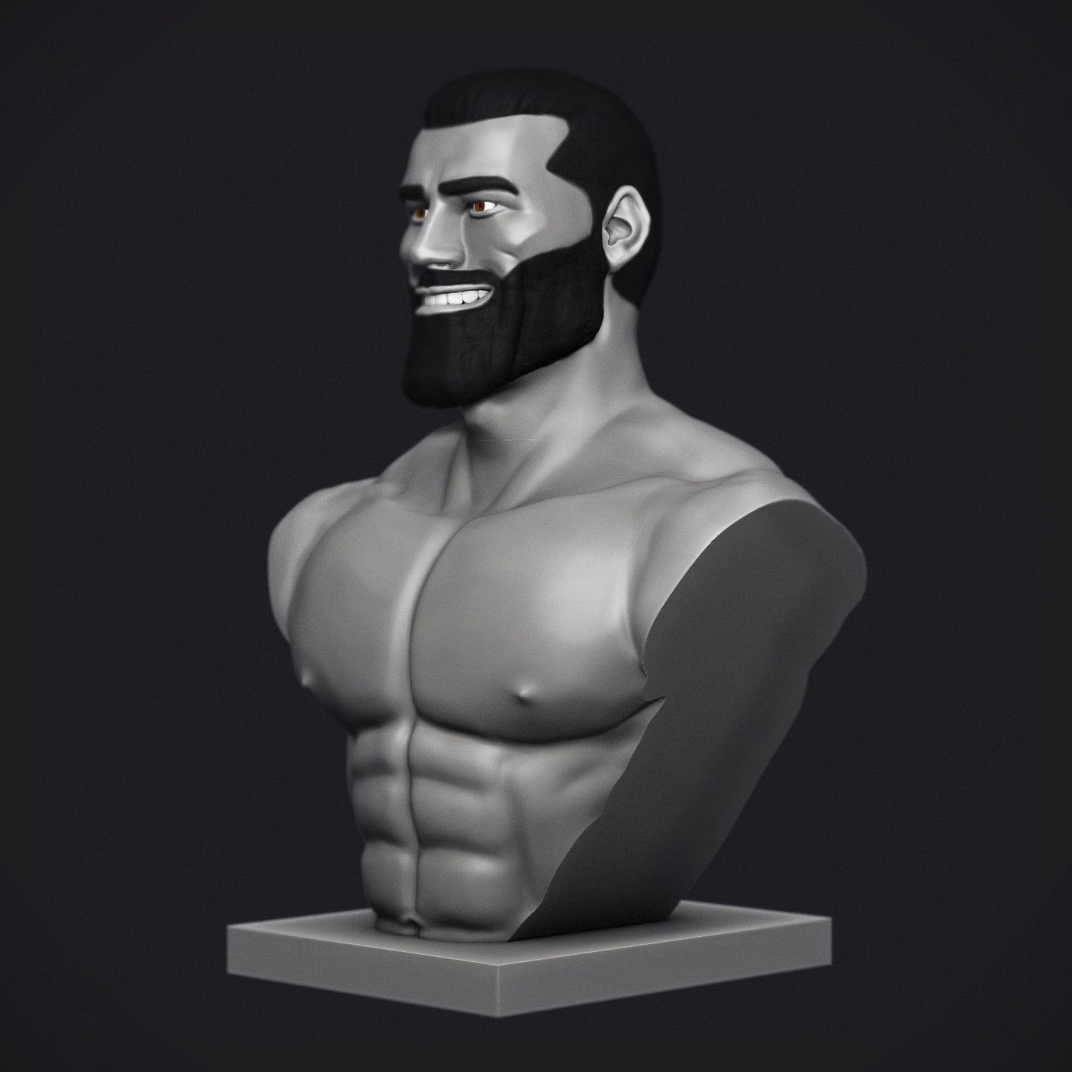 GIGACHAD - Bust 3D model 3D printable | CGTrader