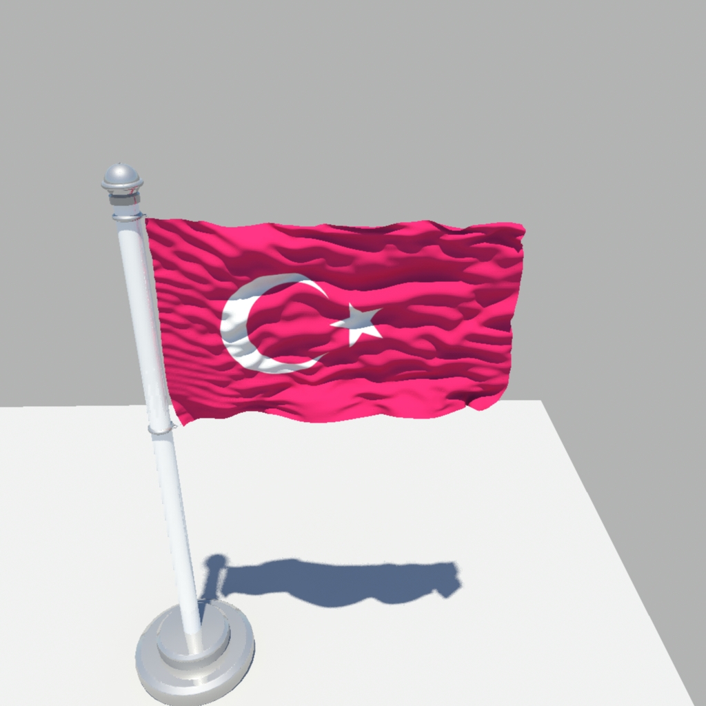 Turkey flag 3D model | CGTrader