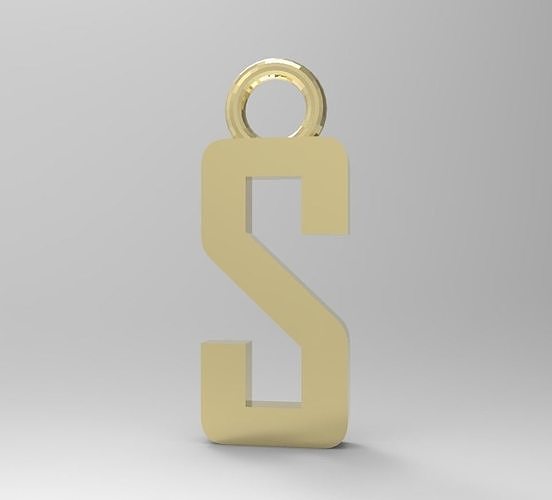 ALPHABET LATTER S PENDANT 3D model 3D printable | CGTrader