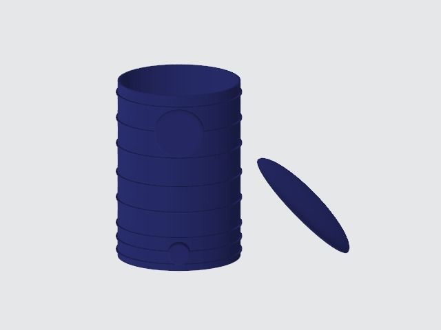 Chemical oil storage Tank 165mm 3D model | CGTrader