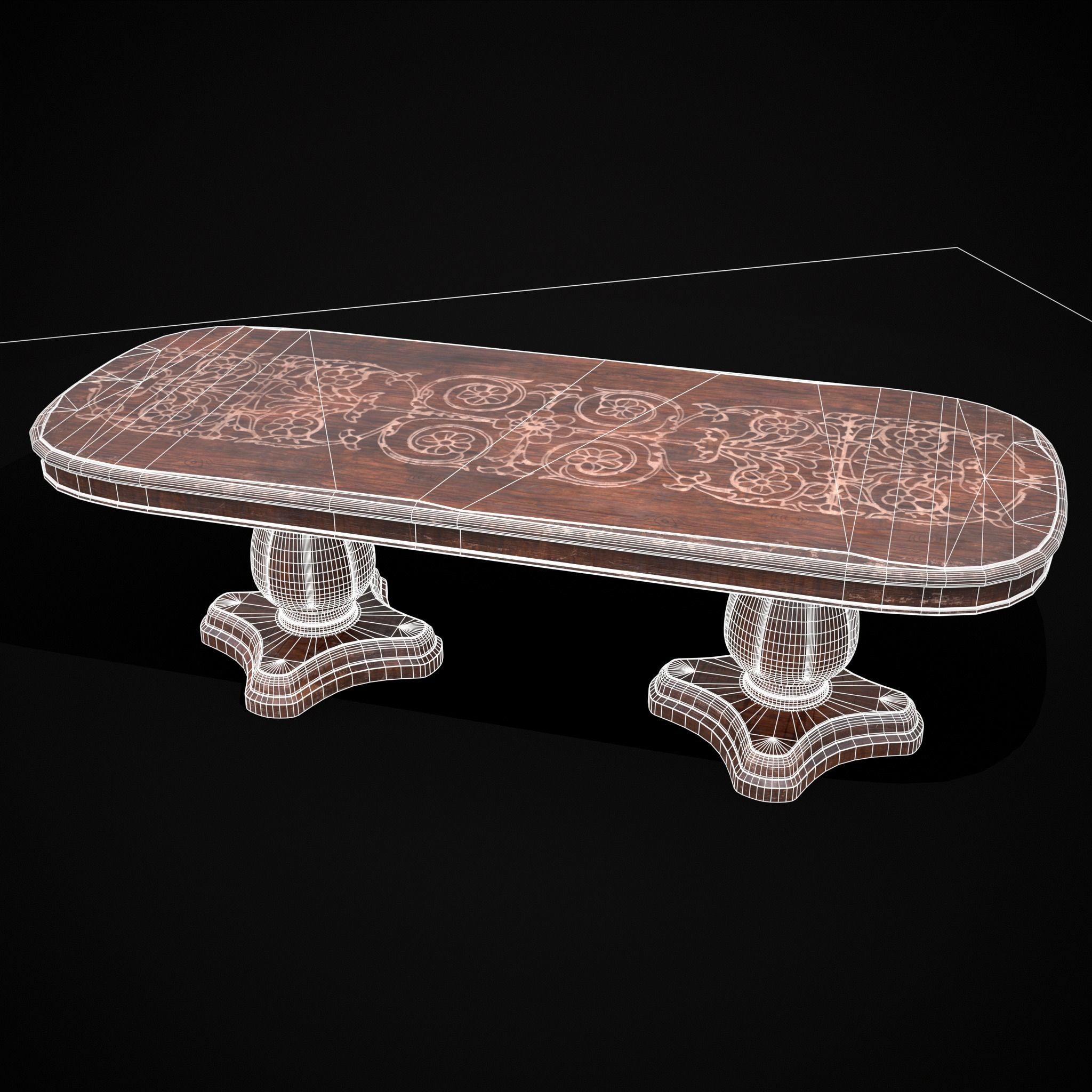 3D model Renaissance Long Table VR / AR / low-poly | CGTrader