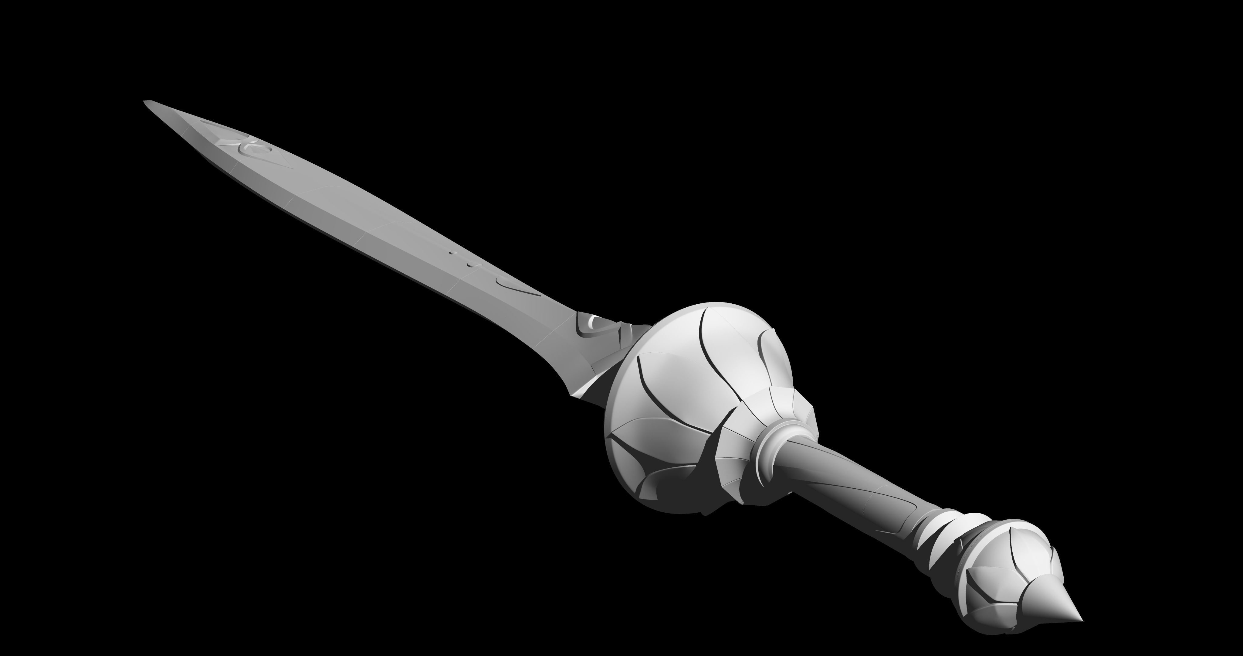 genshin impact Xiphos Moonlight Sword 3D model 3D printable | CGTrader