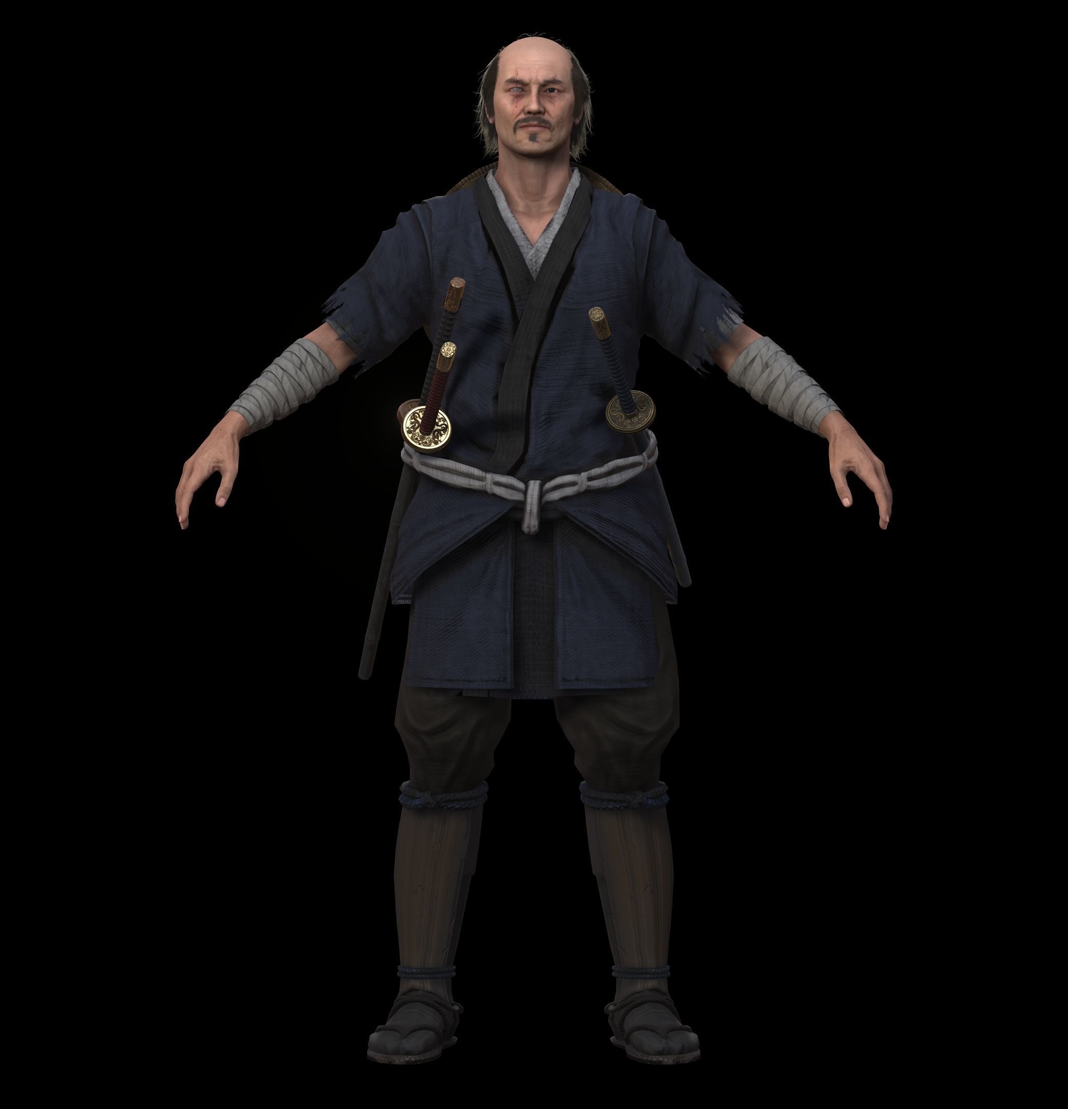 3D model Samurai Character PBR Game Ready VR / AR / low-poly | CGTrader