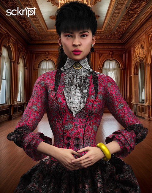 1800 Victorian Sckript Collection Lana 3D model animated rigged | CGTrader