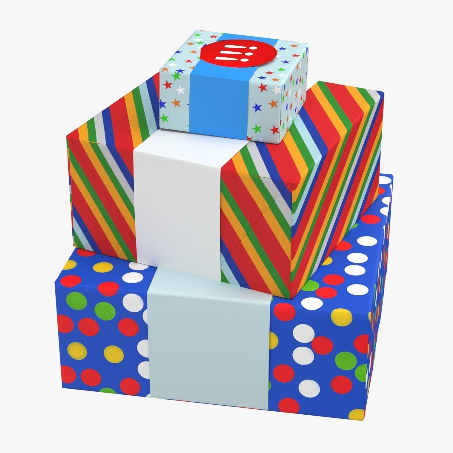 Hallmark Gift Boxes with Wrap Bands 3D model | CGTrader