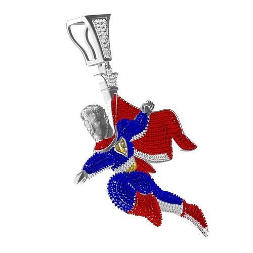Superman Hip Hop Diamond Pendant 3D model 3D printable | CGTrader
