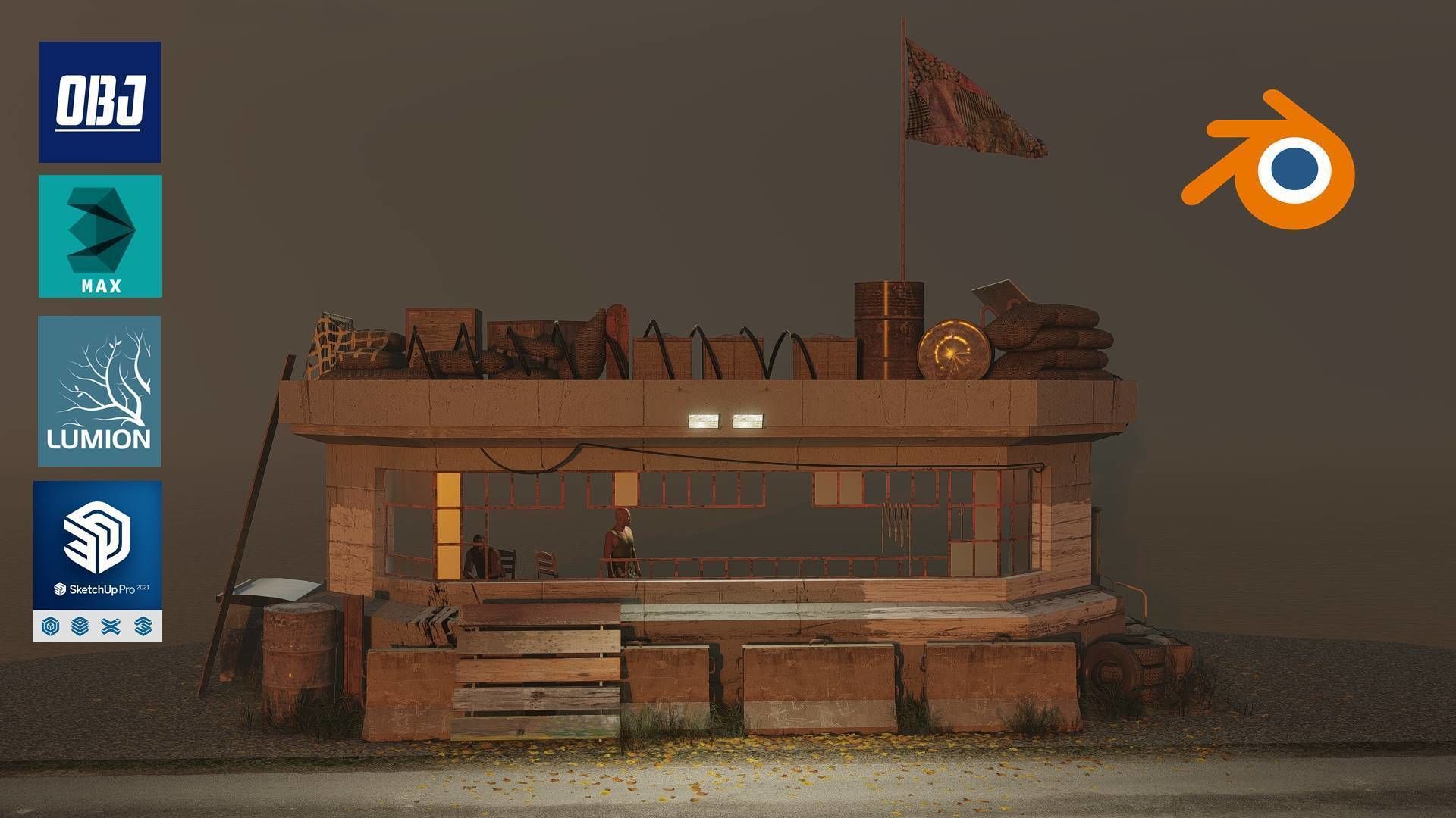 3D model ARMY BUNKER VR / AR / low-poly | CGTrader