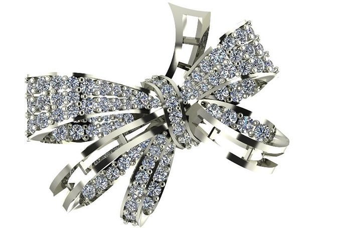 White Gold RIbbion 3D model 3D printable | CGTrader