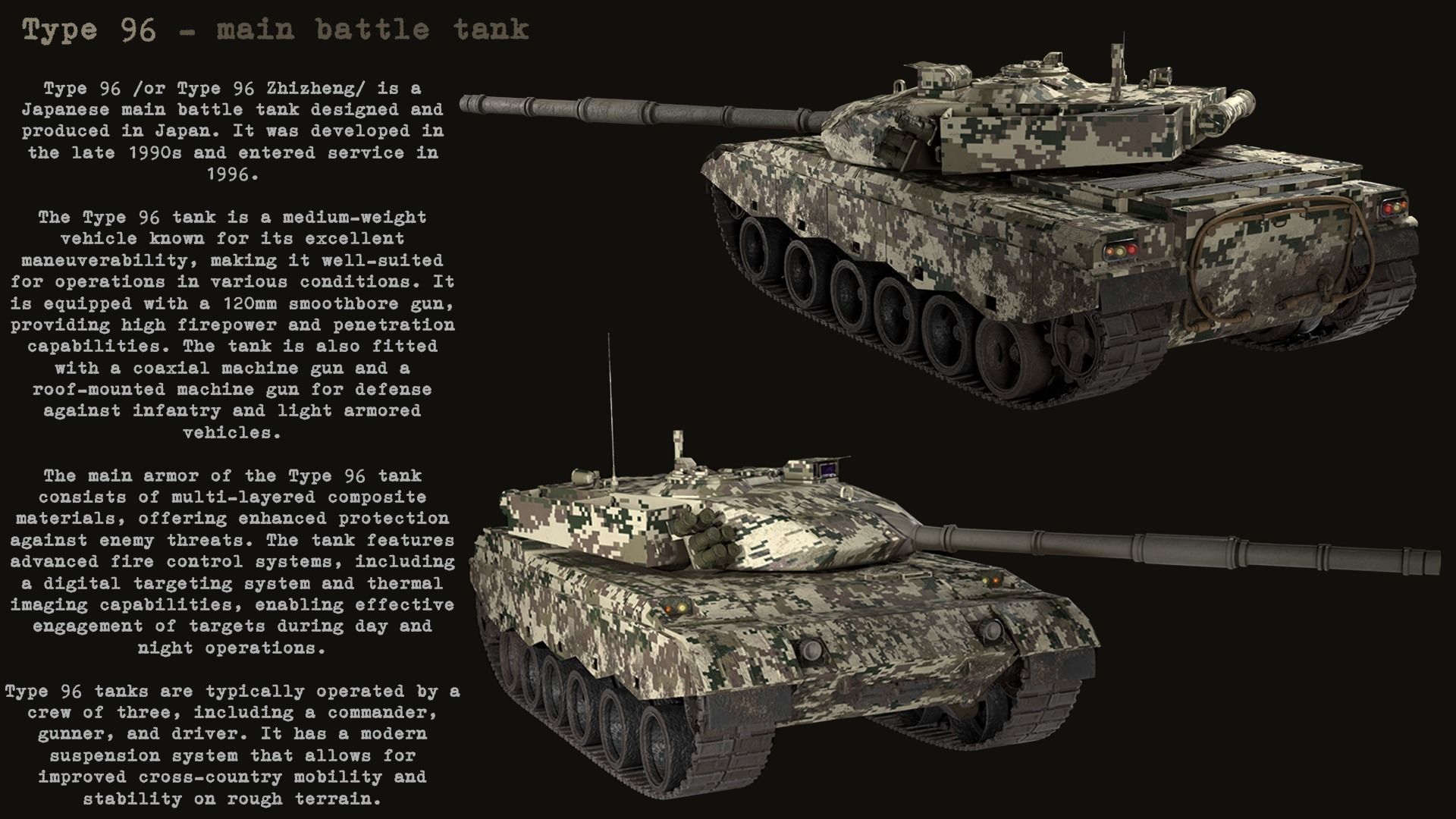 3D model Type 96 TANK VR / AR / low-poly | CGTrader