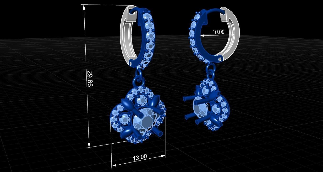 Hoop earrings 3dmodel 3D model 3D printable | CGTrader