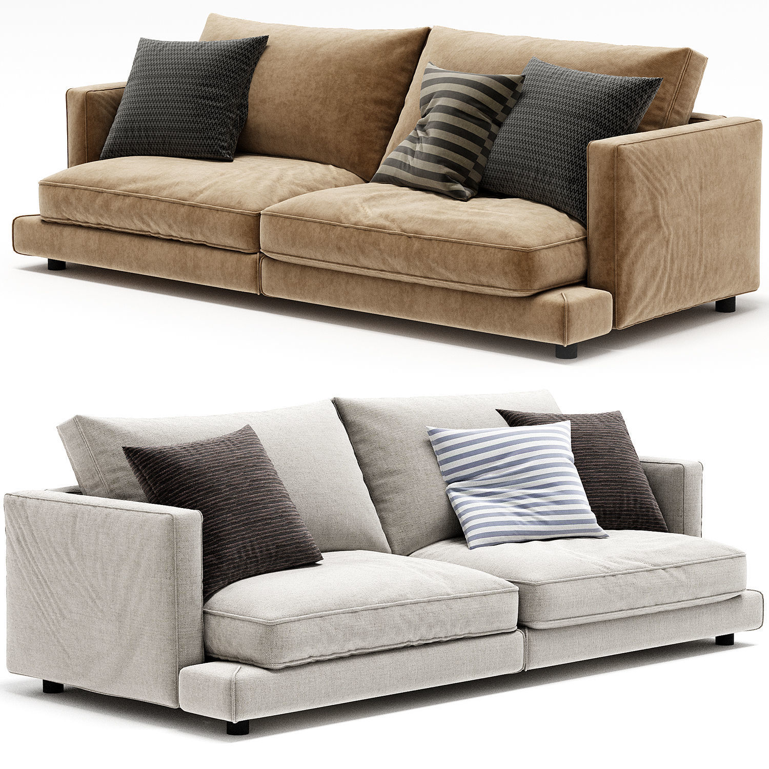 Flexform Long Island 2 Seats Sofa 3D model | CGTrader