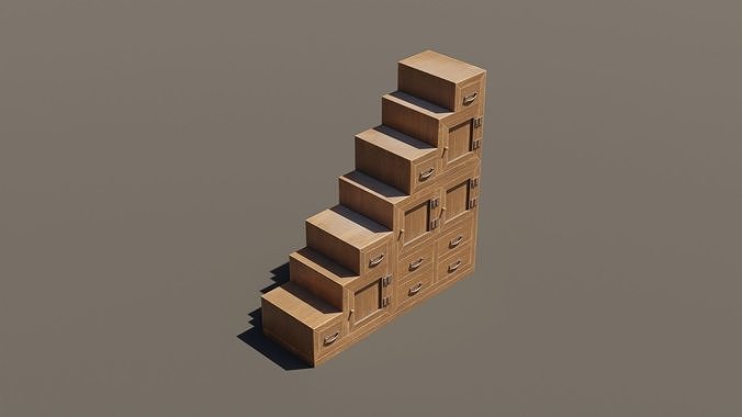 3D model Japanese step chest VR / AR / low-poly | CGTrader