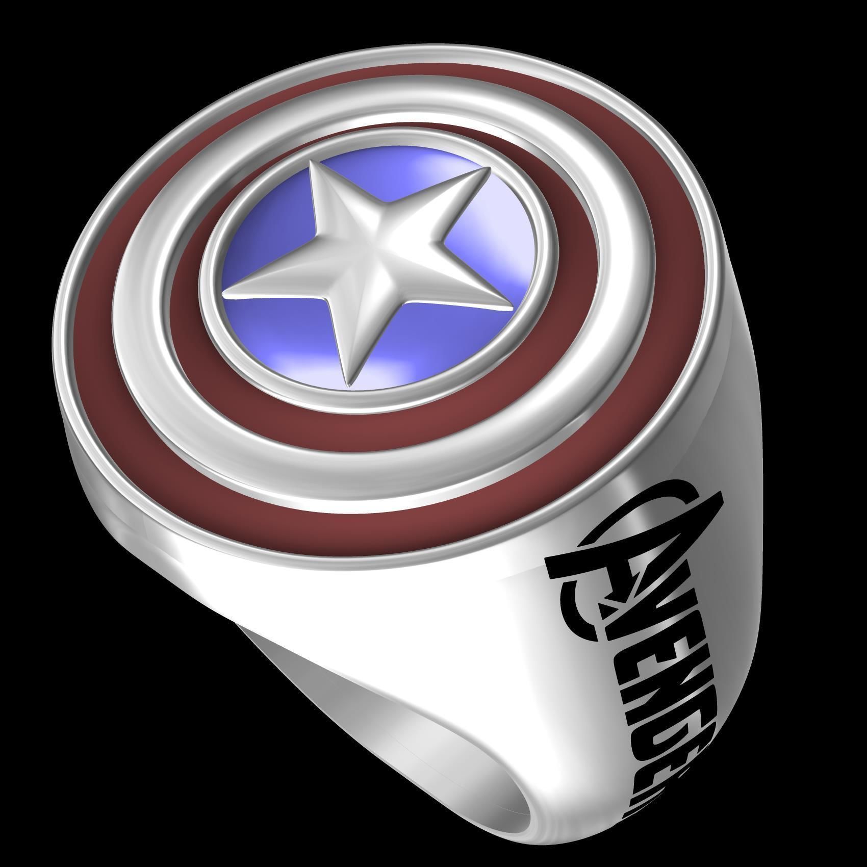 The Avengers Theme Round Signet Ring 3D model 3D printable | CGTrader