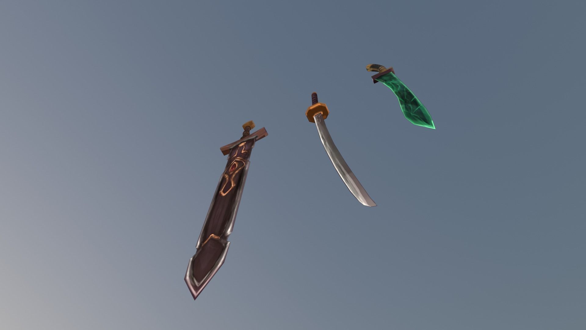 3D model GameReady HandPainted LowPoly StylizedSwordsPack1 VR / AR ...