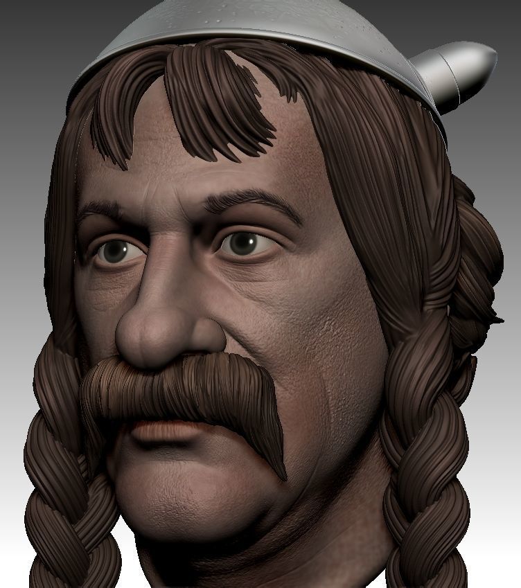 Obelix head 3D model 3D printable | CGTrader