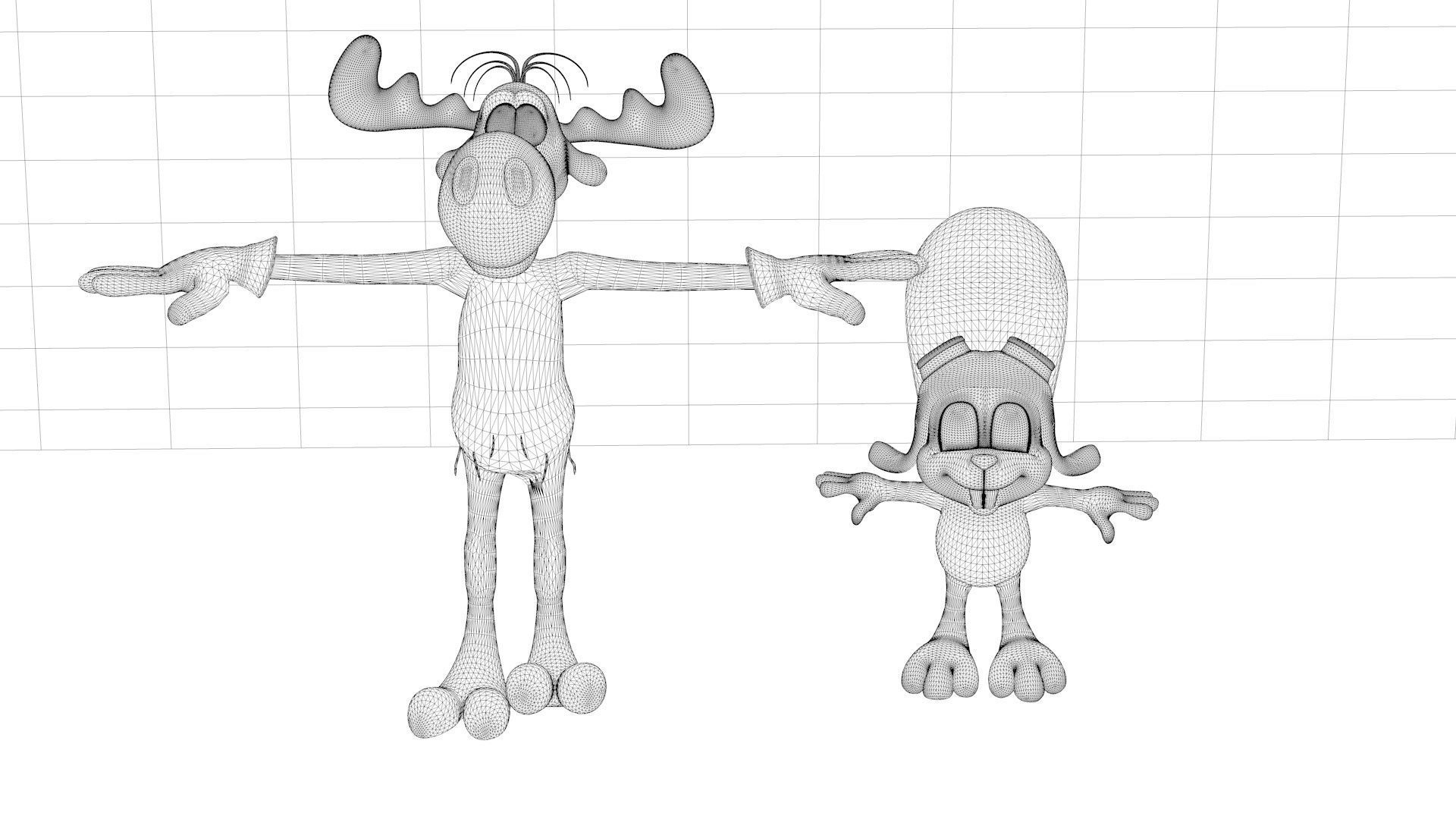 Rocky and Bullwinkle Rigged 3D model rigged | CGTrader